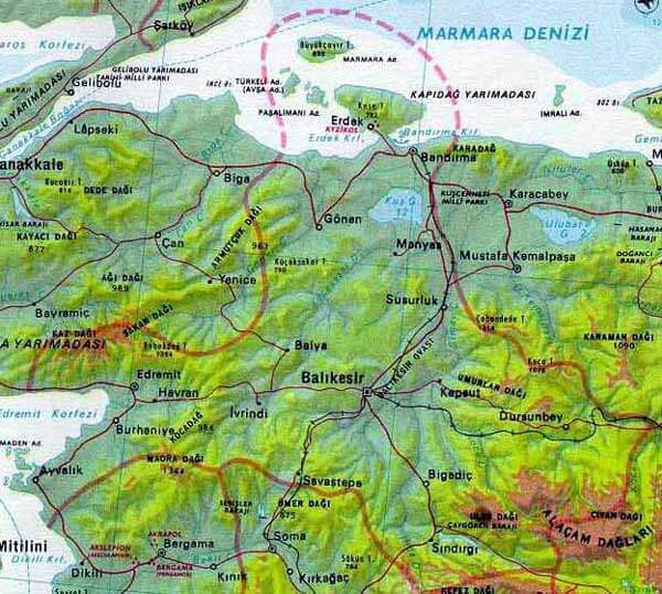 Balıkesir Haritası - Türkiye